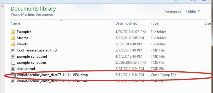 World Machine Crash Reporting